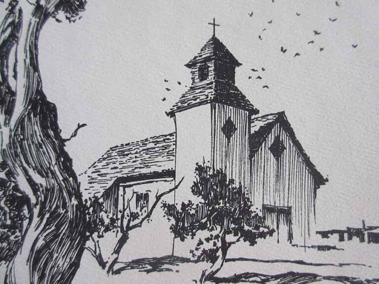 Hugh Cabot III | Church Tubac Lithographic Print On Paper